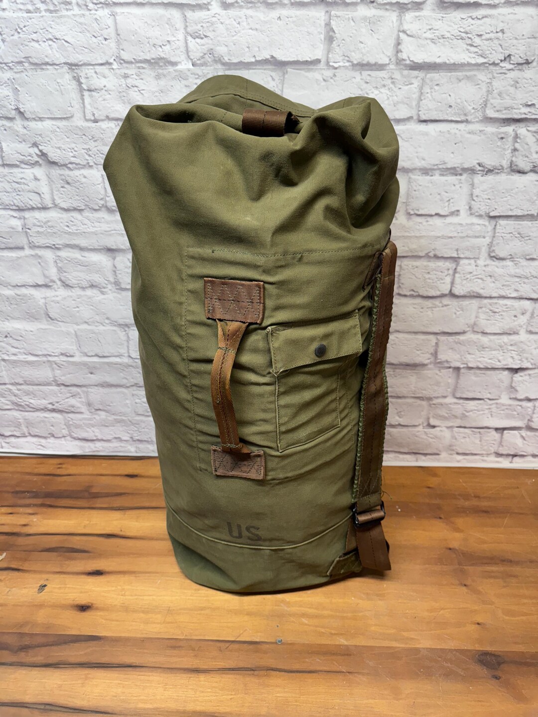 70's U.S. Army Heavy Duty Canvas Top Load Duffle Bag Type II Made by ...