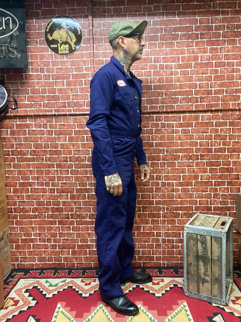 GMC Blue Work Coveralls Outfit Long Sleeve Utility Garage Mechanic Farm ...