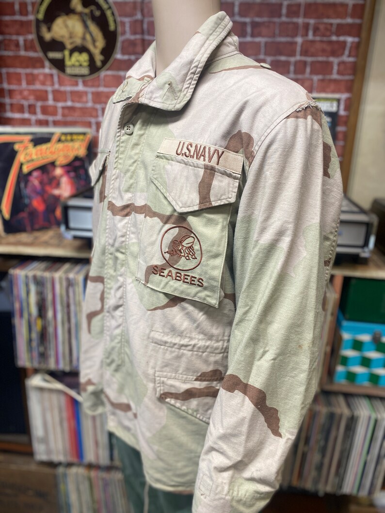90's U.S. Navy Seabees Cold Weather Coat Desert Camouflage Fatigue ...