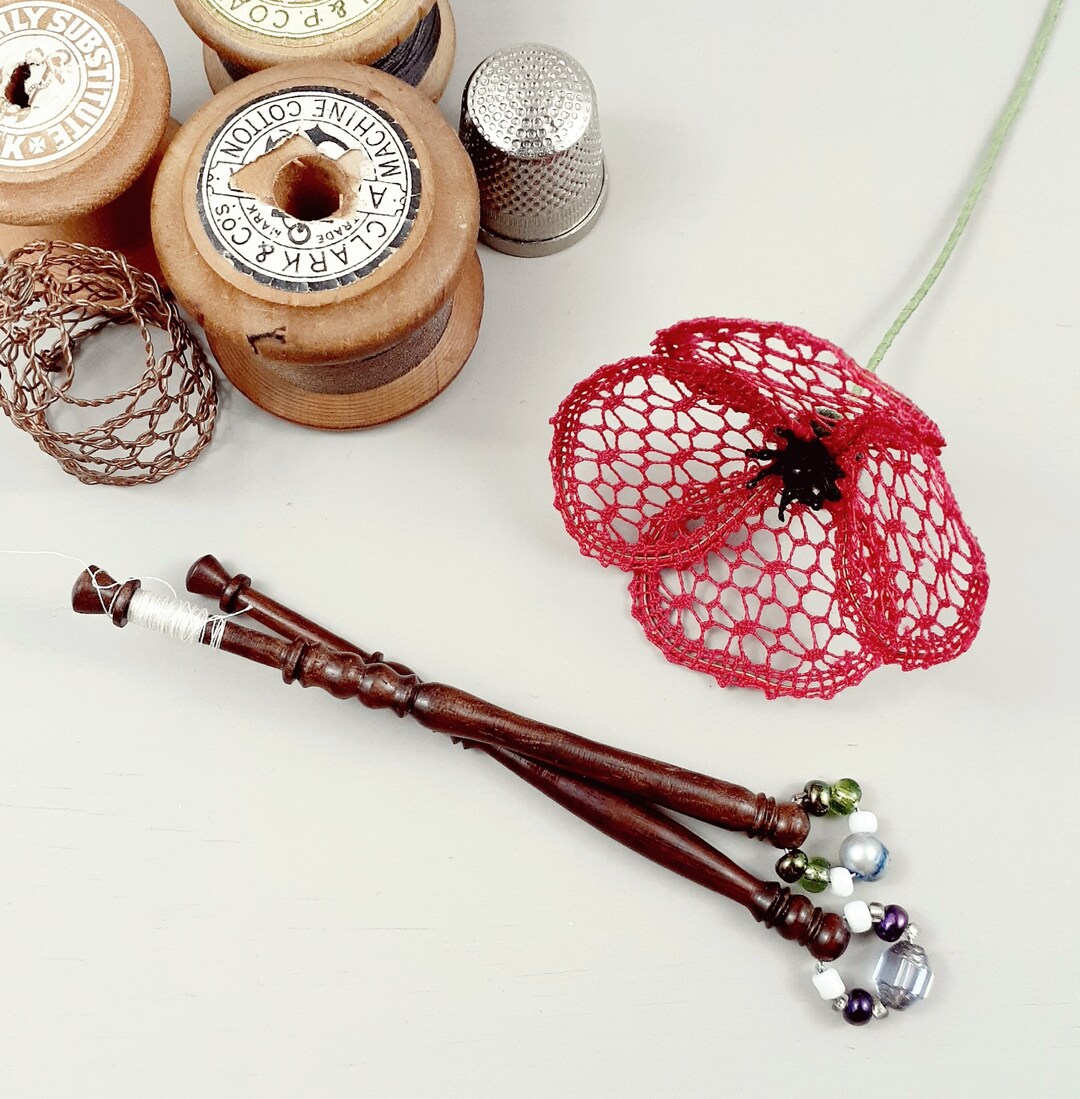 Little Poppy - a Bobbin Lace PDF Pattern. Instant Download. 3D Lace ...