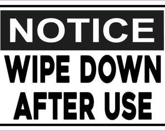 Wipe down sticker | Etsy