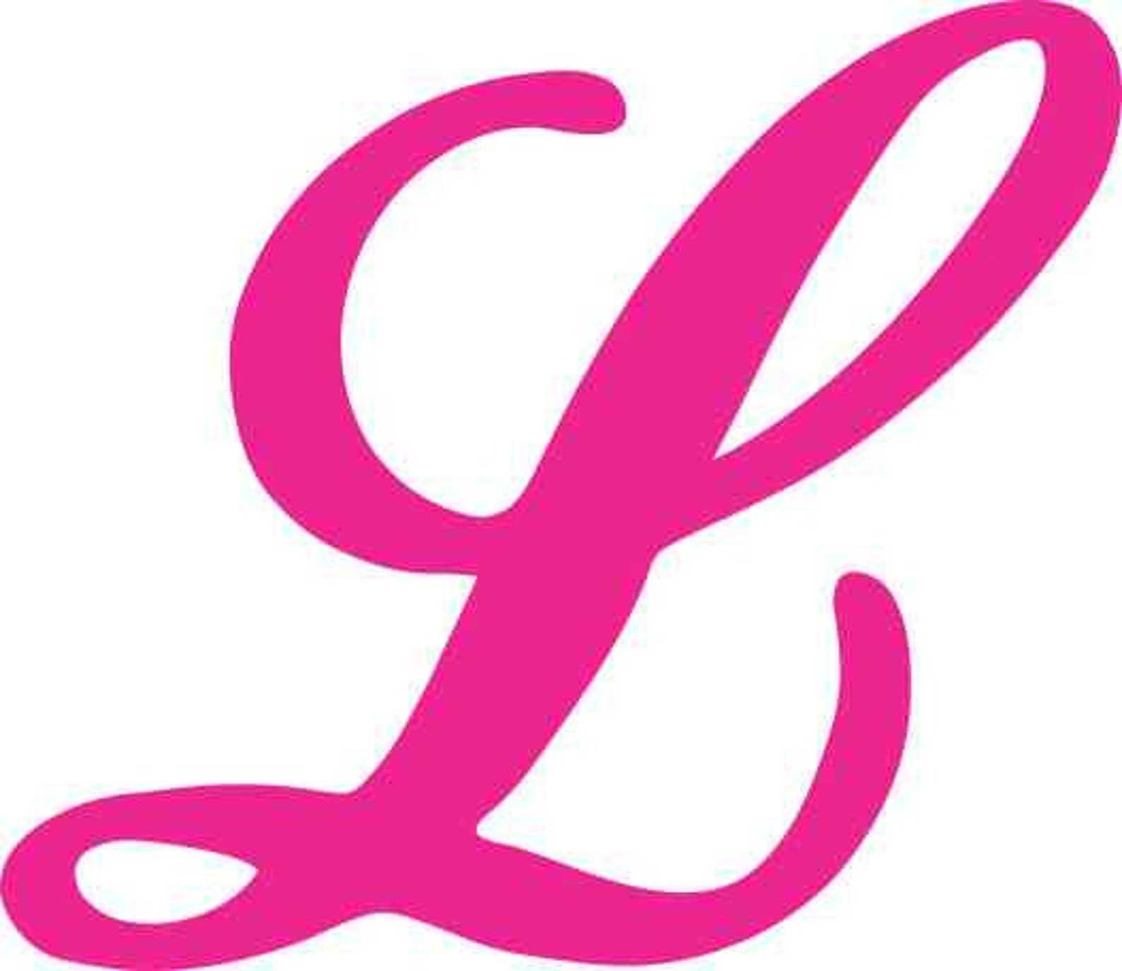 3.25in X 3in Pink Cursive L Monogram Sticker Fancy Vinyl - Etsy
