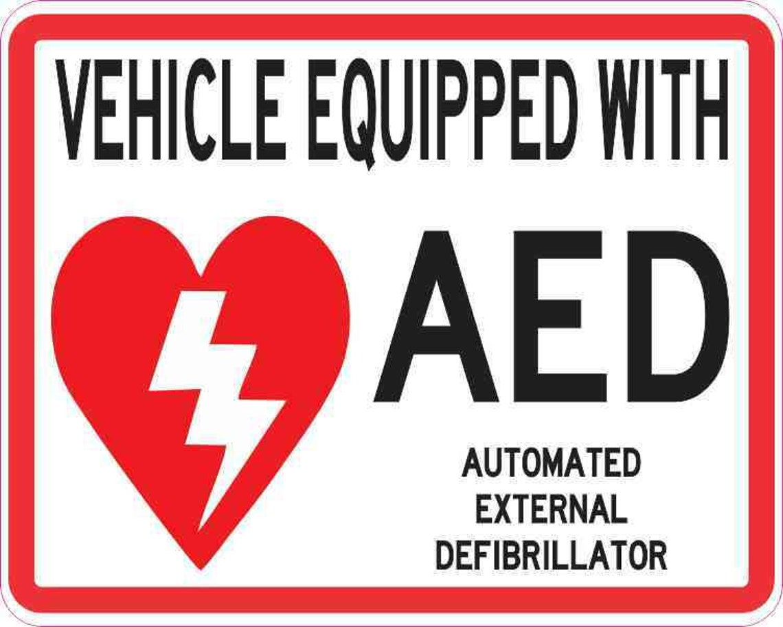 5in x 4in Vehicle Equipped with AED Sticker Vinyl Medical | Etsy