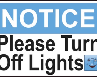 Please Turn off Lights Sign - Etsy