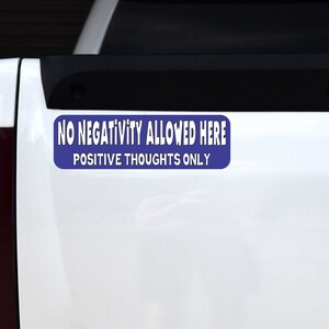Stickertalk No Negativity Allowed Vinyl Sticker 10 Inches X 3 - Etsy
