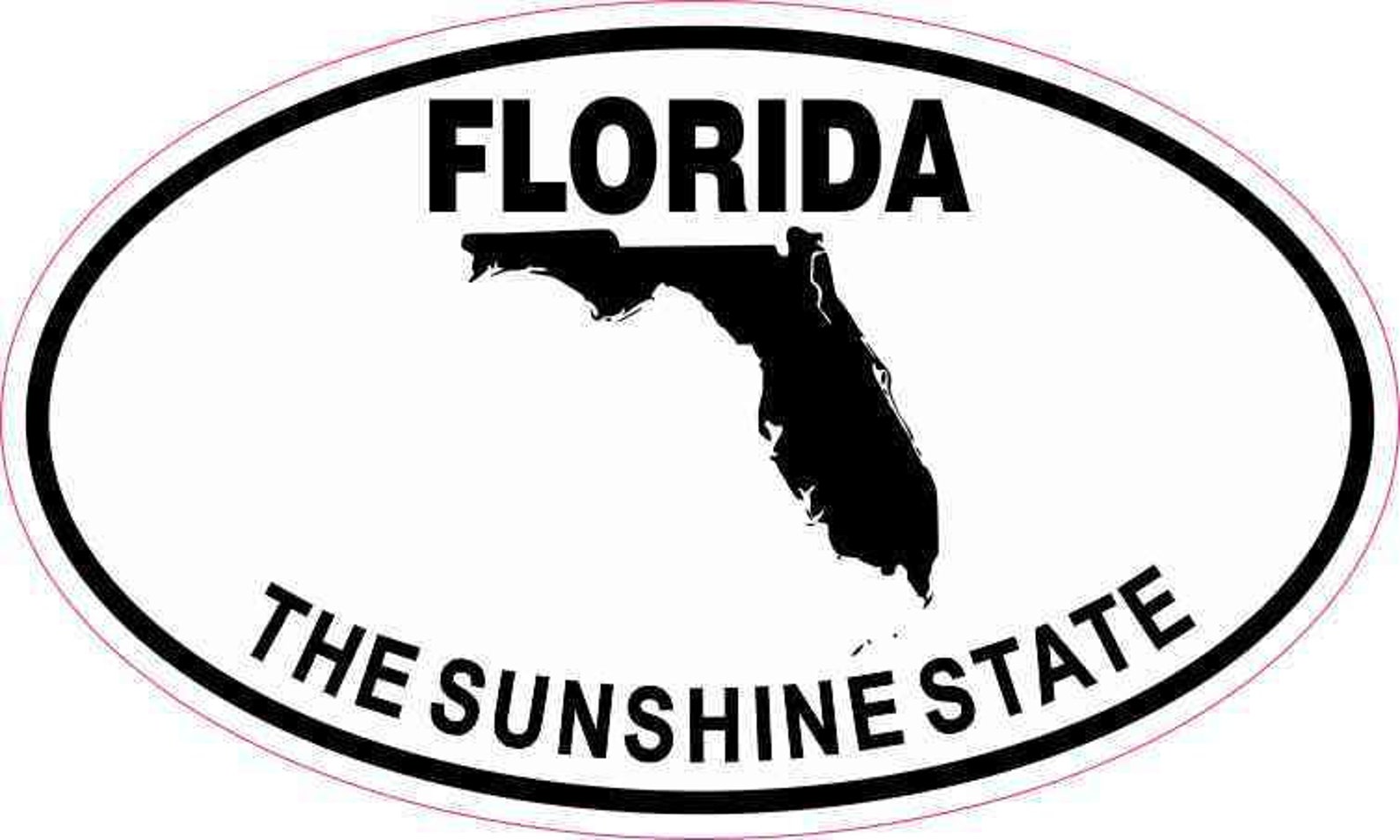5in X 3in Oval Florida the Sunshine State Sticker - Etsy