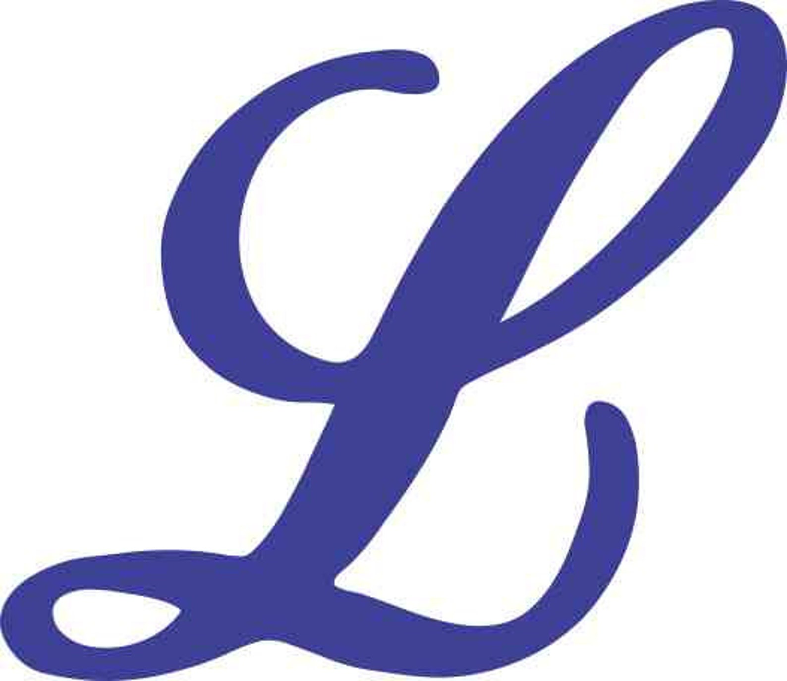 325in X 3in Blue Cursive L Monogram Sticker Fancy Vinyl Etsy