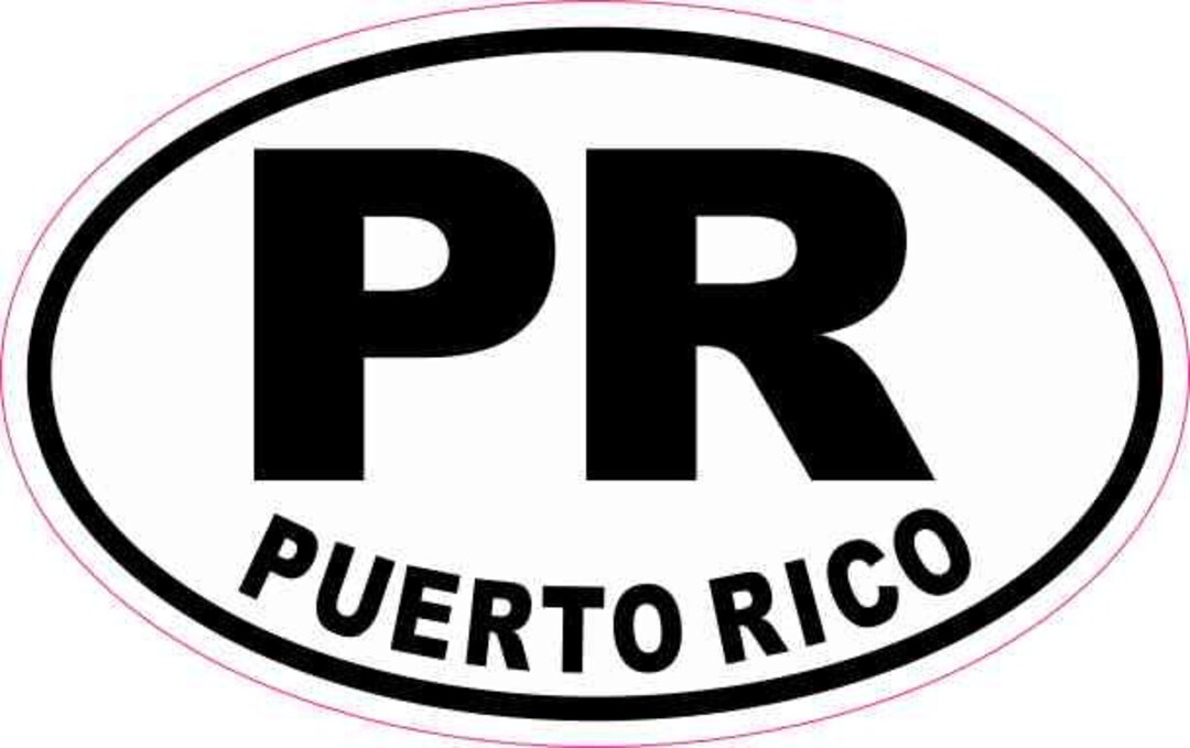 4in X 2.5in Oval PR Puerto Rico Sticker - Etsy