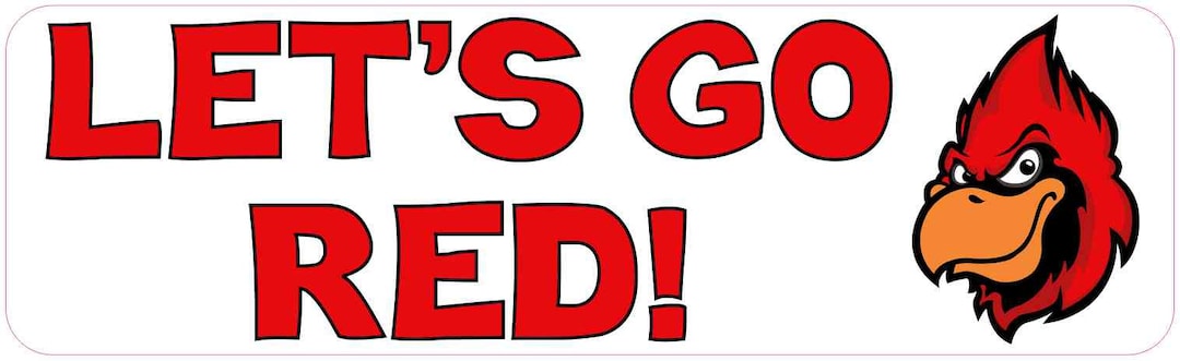 10in X 3in Let's Go Red Cardinal Bumper Sticker Vinyl - Etsy