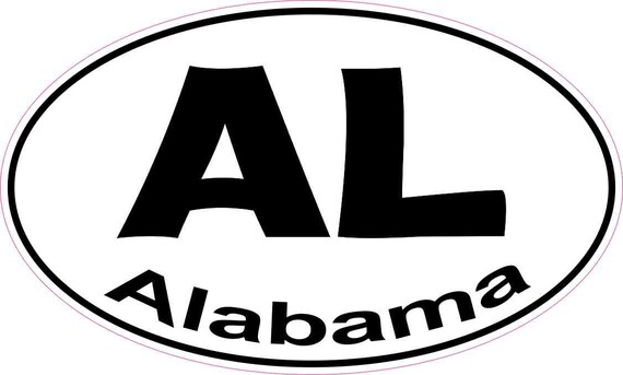 Stickers, Labels & Tags Paper 7.5in x 4.5in Oval AL Alabama Sticker ...