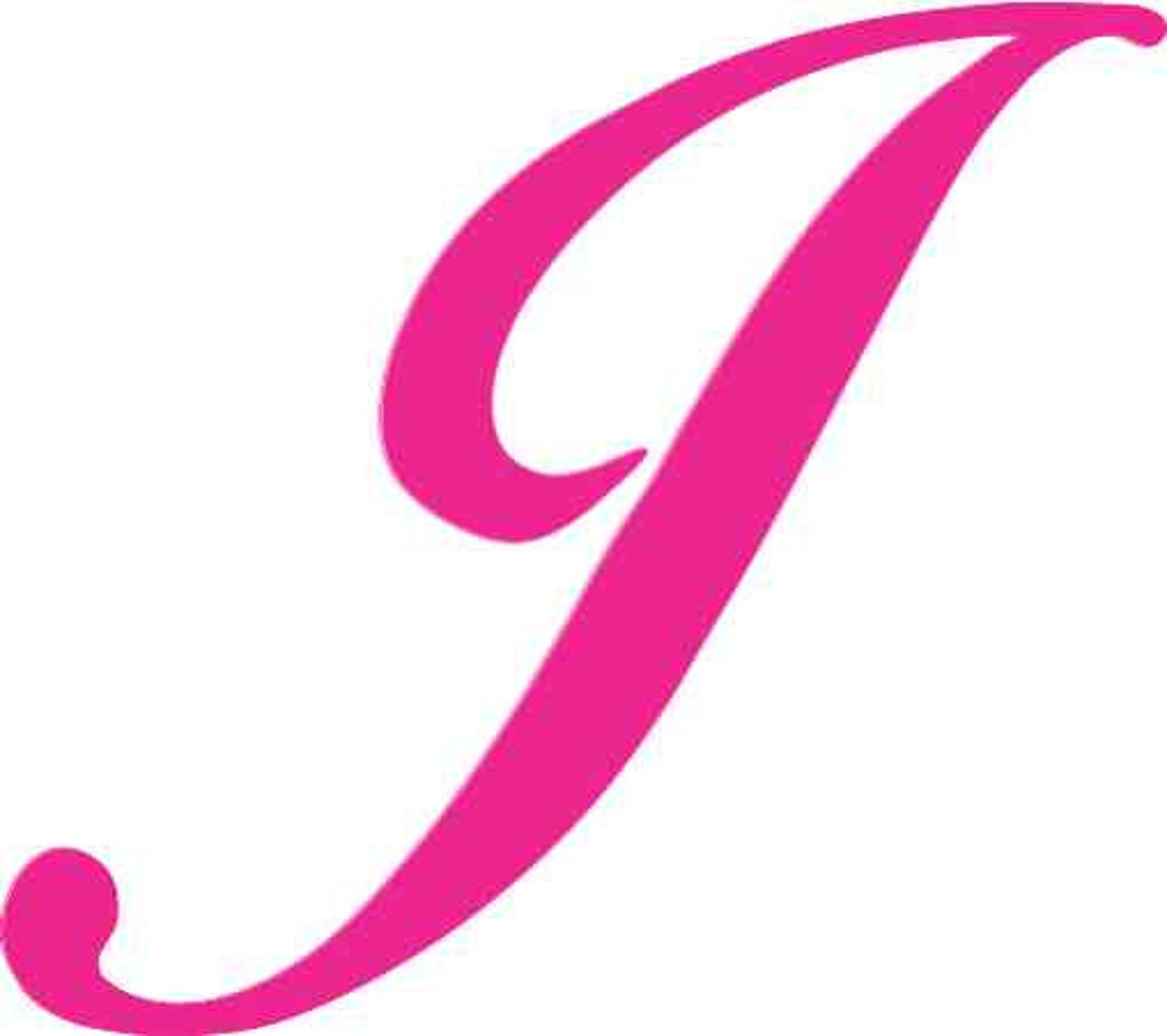 3.5in X 3in Pink Cursive J Monogram Sticker Fancy Vinyl Car - Etsy