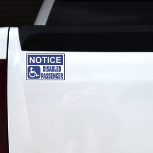 5in X 3.5in Notice Disabled Passenger Sticker - Etsy
