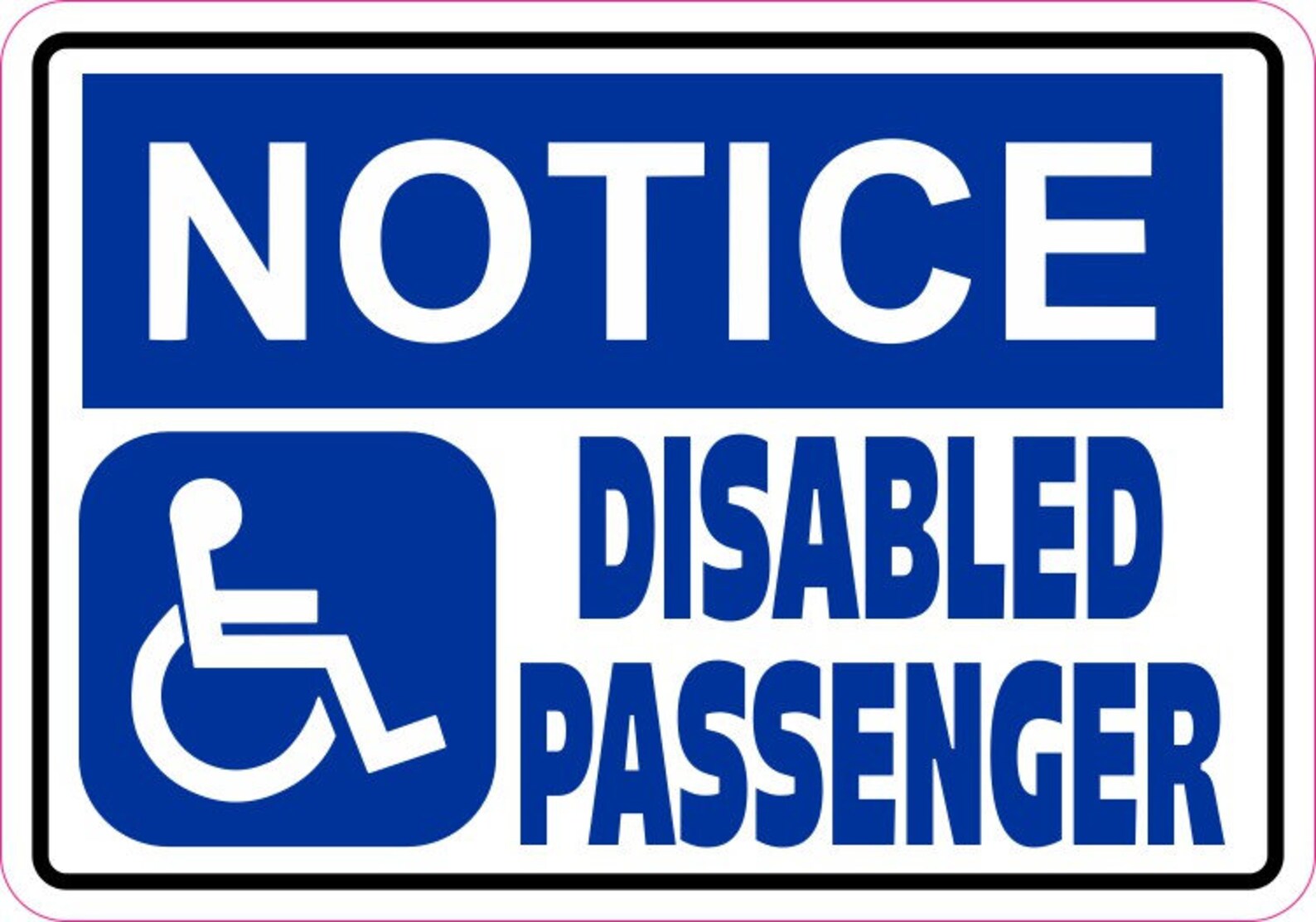 5in X 3.5in Notice Disabled Passenger Sticker - Etsy