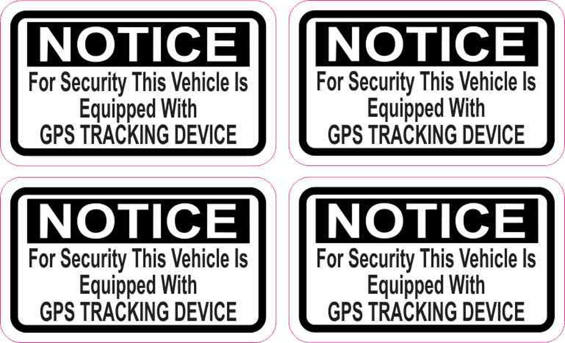 2.5in x 1.5in Vehicle Equipped with GPS Tracking Stickers | Etsy