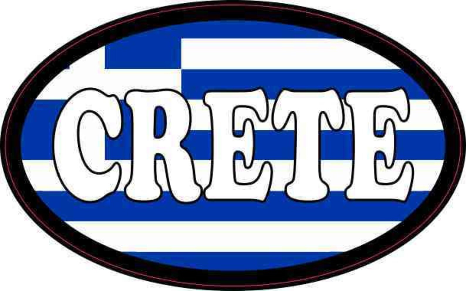 4in x 2.5in Oval Greek Flag Crete Sticker | Etsy