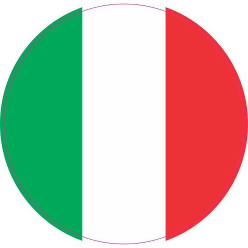 3in X 3in Circle Italian Flag Sticker - Etsy