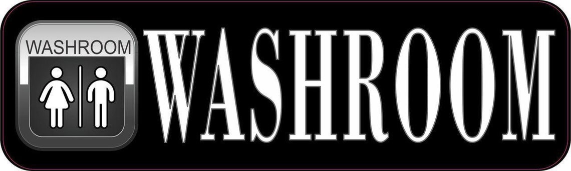 10in x 3in Unisex Washroom Sticker | Etsy