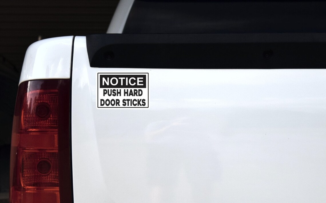 5in X 3.5in Notice Push Hard Door Sticks Magnet | Etsy