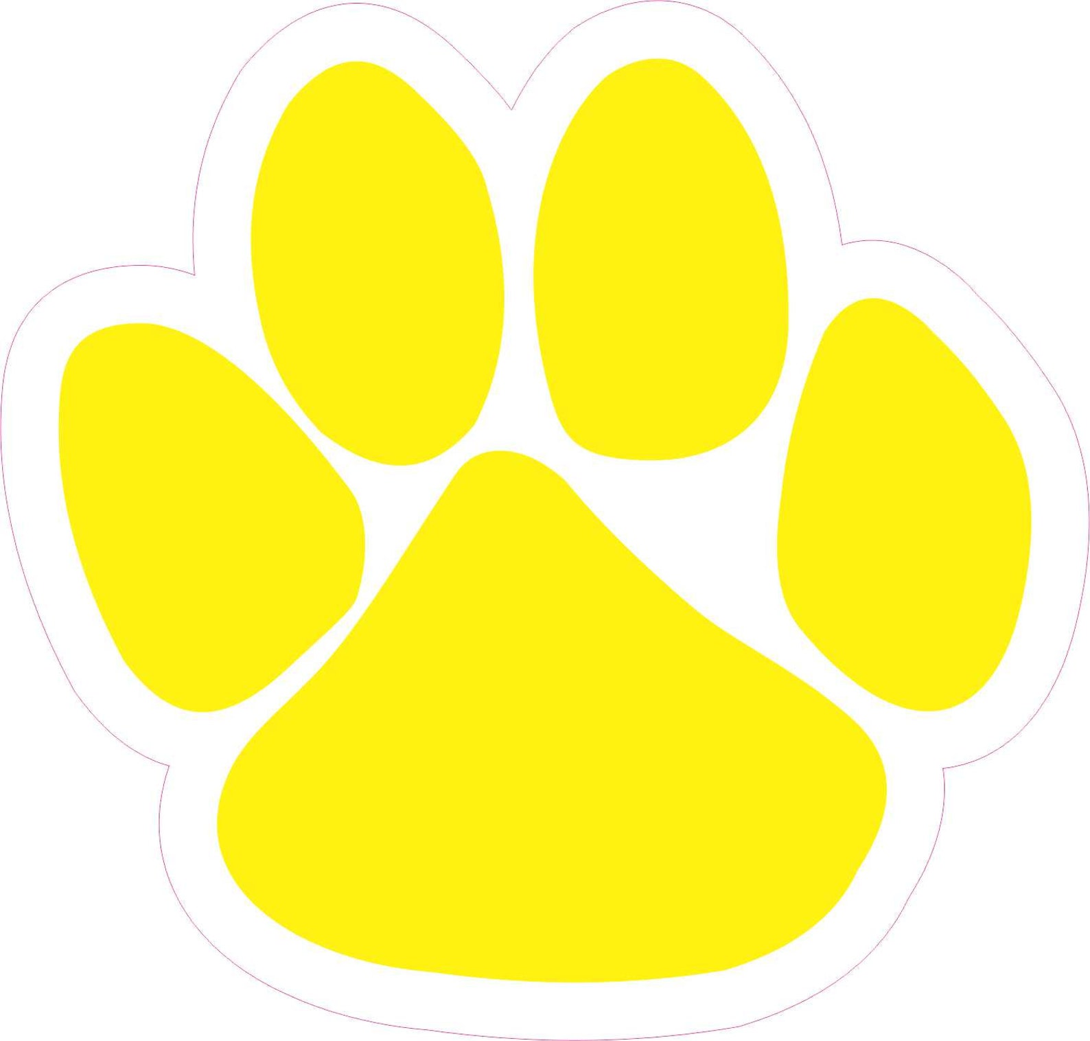 Stickertalk Yellow Paw Print Vinyl Sticker 5 Inches X 4.75 - Etsy