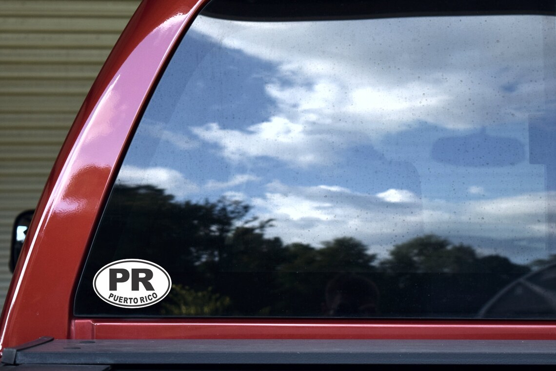 4in X 2.5in Oval PR Puerto Rico Sticker - Etsy