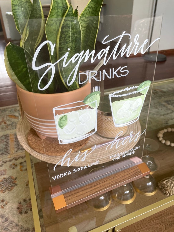 Signature Drink Sign Acrylic - Etsy
