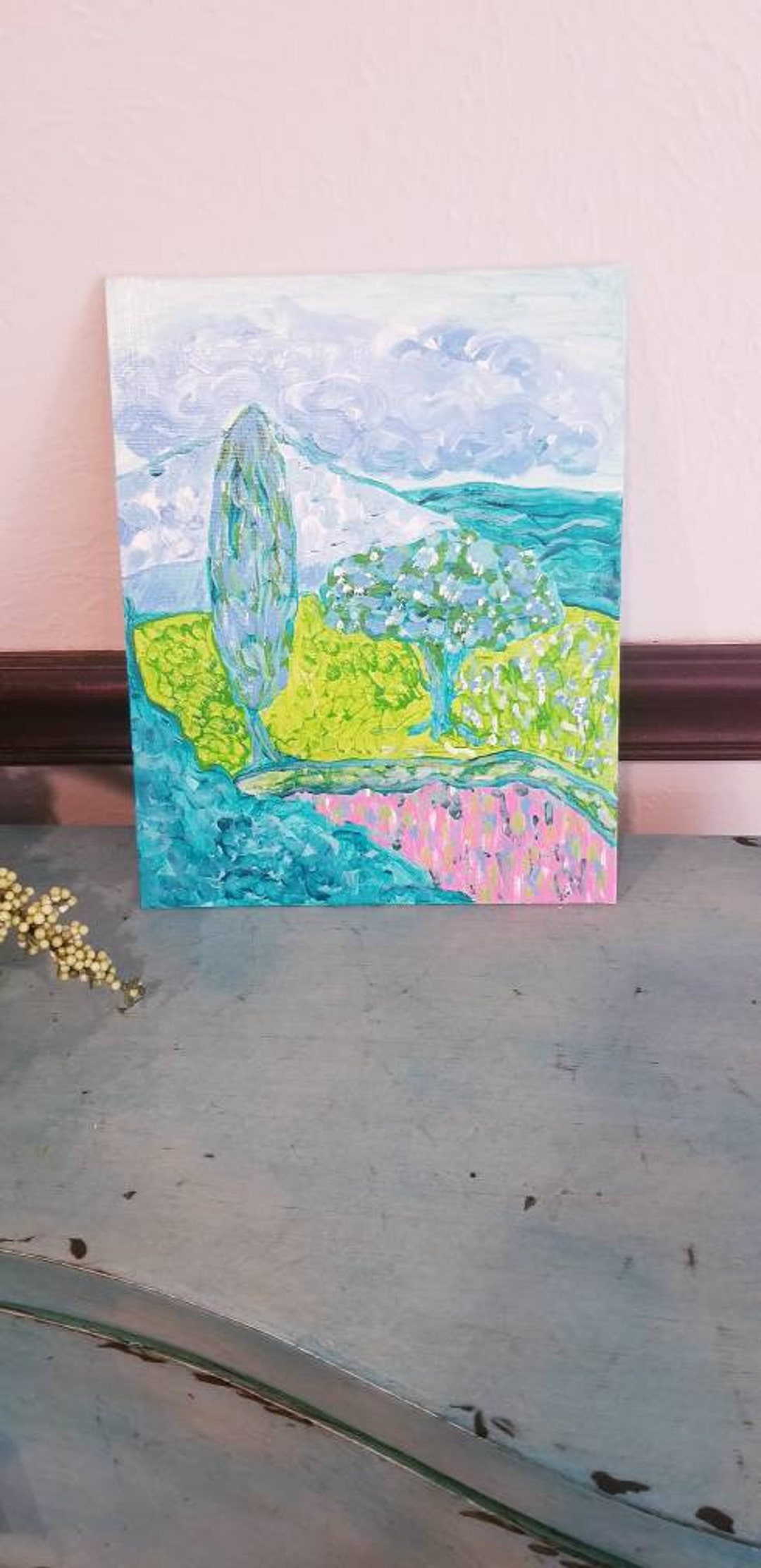 Original Painting, Modern Art, Spring Landscape, Original Art on Canvas ...