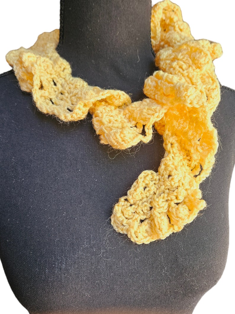 Handmade Freeform Crochet Scarf, Handcrafted Fancy Scarf, Crochet Neck ...
