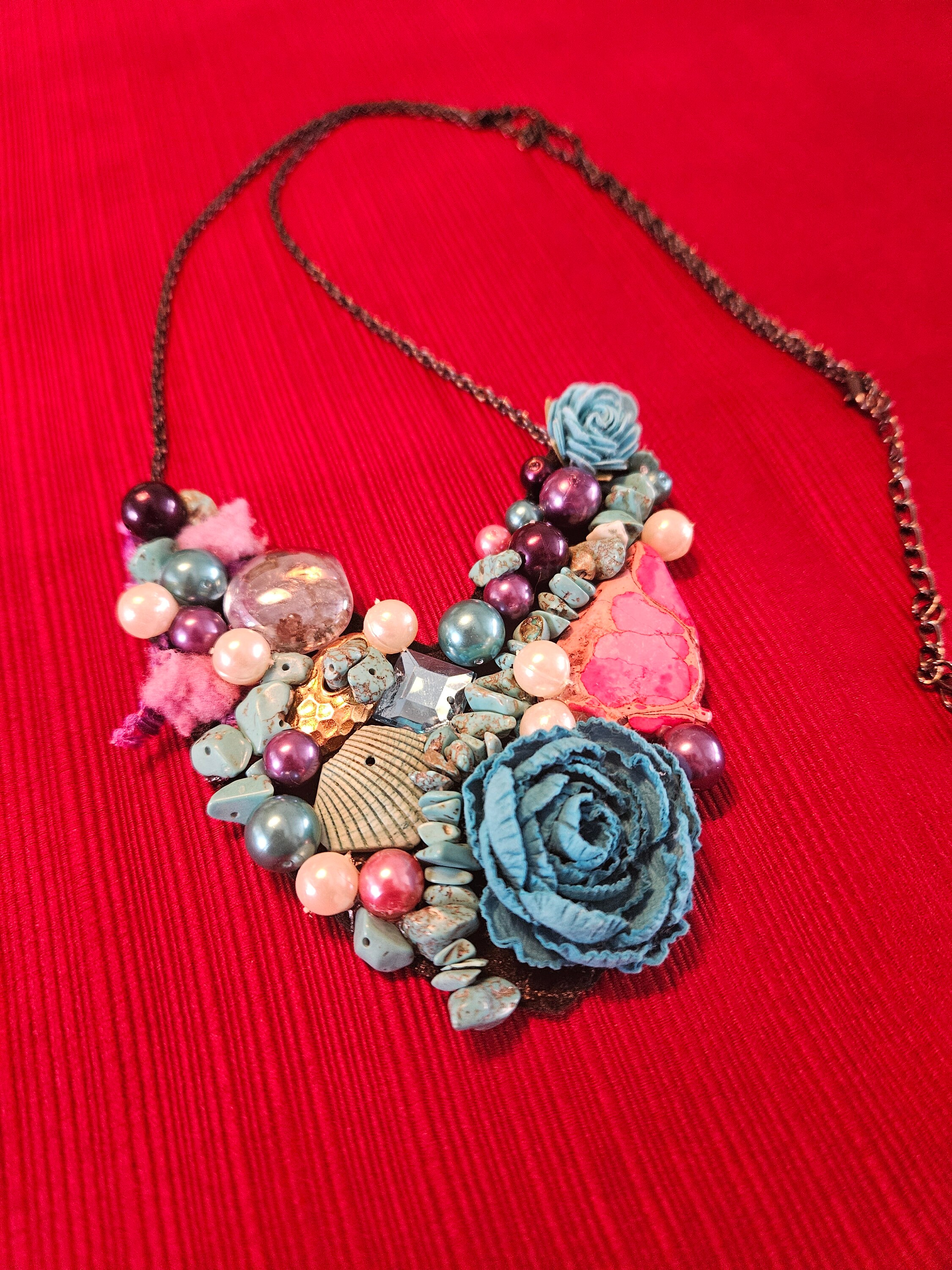 Turquoise Necklace, Unique Handmade Art to Wear Pendant, Heart Boho ...