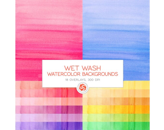 18 WATERCOLOR OVERLAYS Instant Download Watercolor Sheets, Backgrounds ...