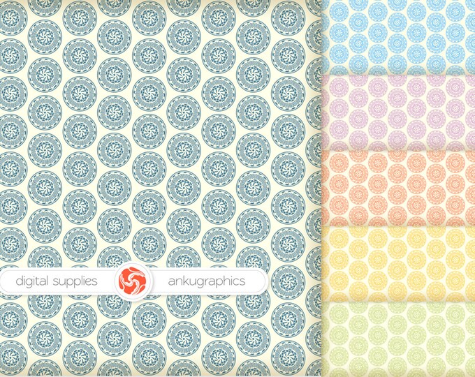 VINTAGE PAPER Digital Overlays for Instant Download Decorative Circles ...