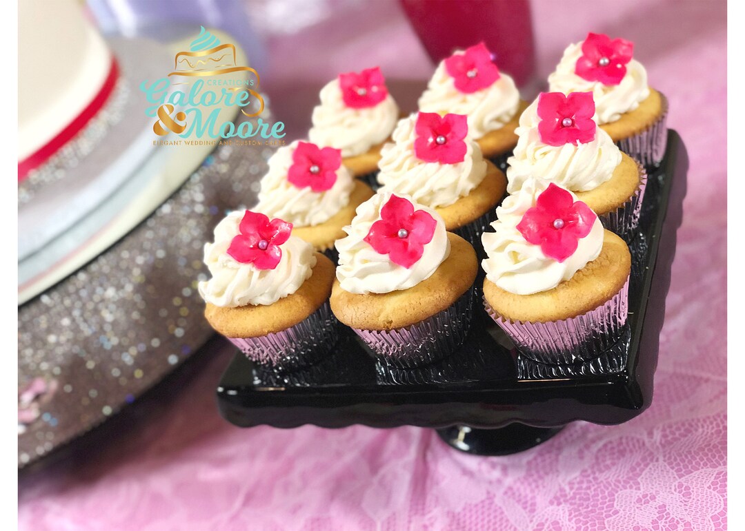 Floral Fondant Cupcake Toppers - Etsy