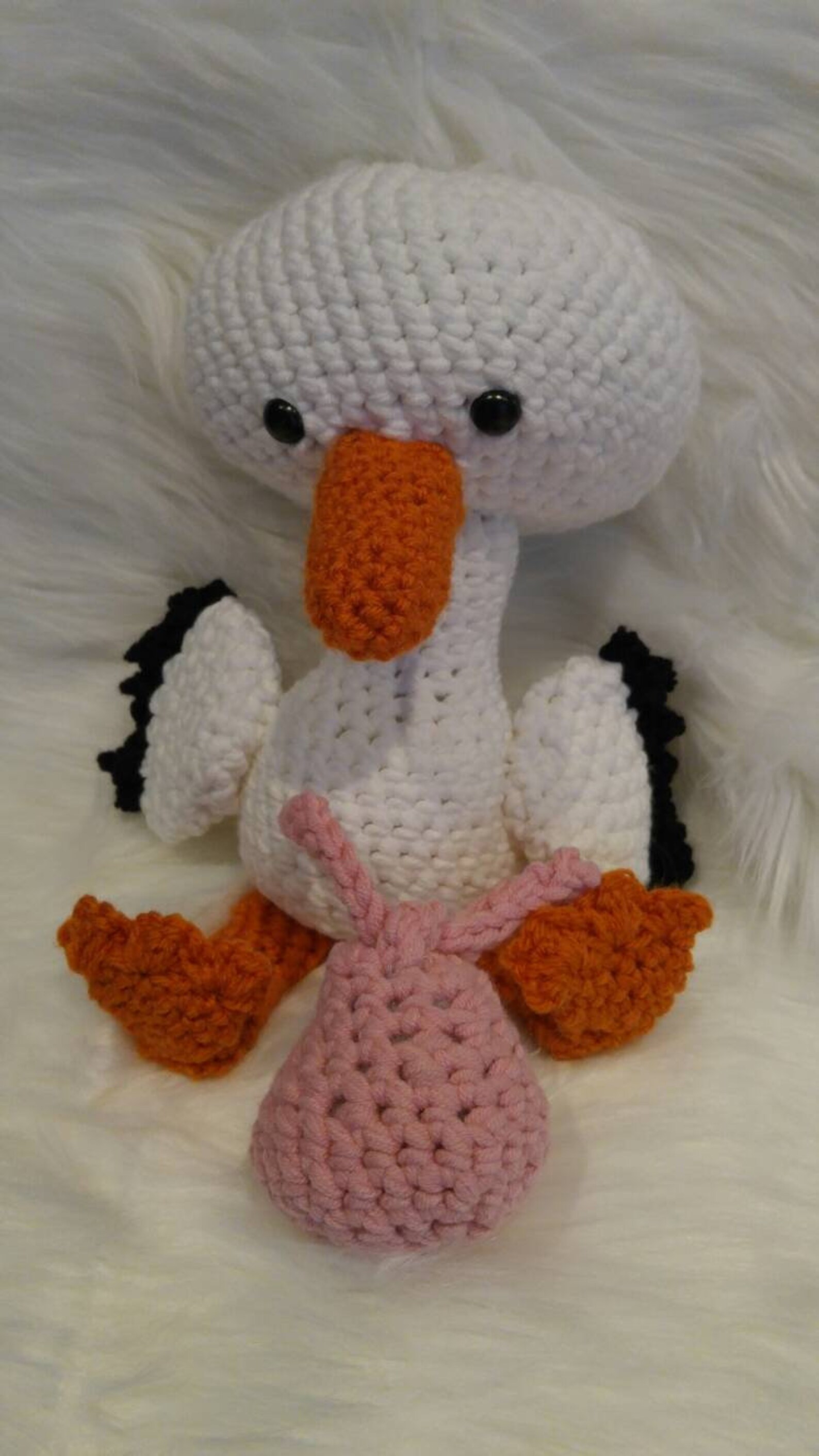 Baby Stork Gender Reveal Crochet Stuffed Stork Custom Made to - Etsy