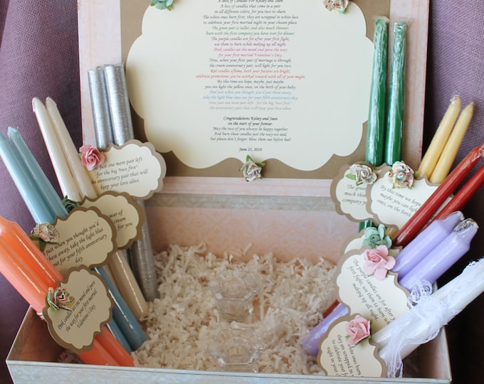 Wedding Shower Candle Poem Gift Set. Bridal Candle Basket. Sentimental ...