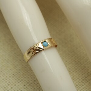 Victorian Turquoise Baby Ring 14k Gold Ring Midi Ring Size 00 - Etsy