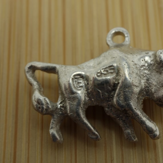 Vintage 835 Silver Bull Charm Longhorn Bull - Gem