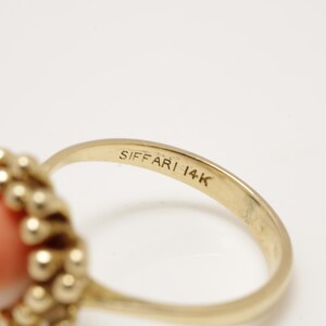 Vintage Coral Ring 14k Gold by Siffari - Etsy