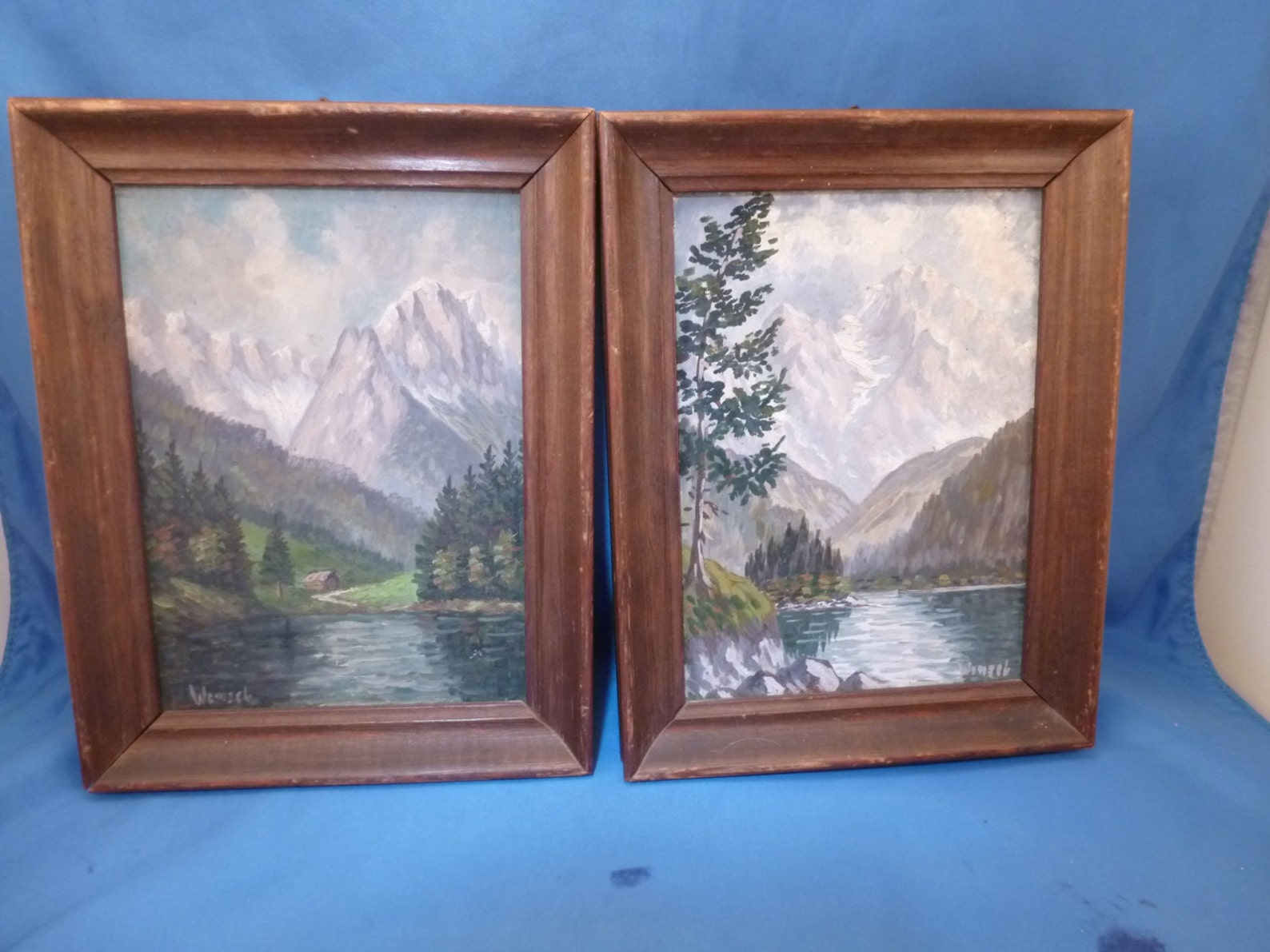 Edward Wenzel Paintings Set Mountain Landscape - Etsy