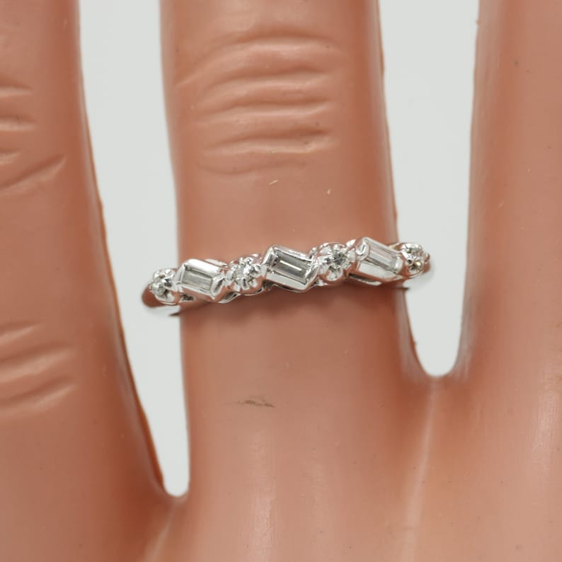 Vintage 14k White Gold Diamond Ring Stacking Ring Size 4 - Etsy