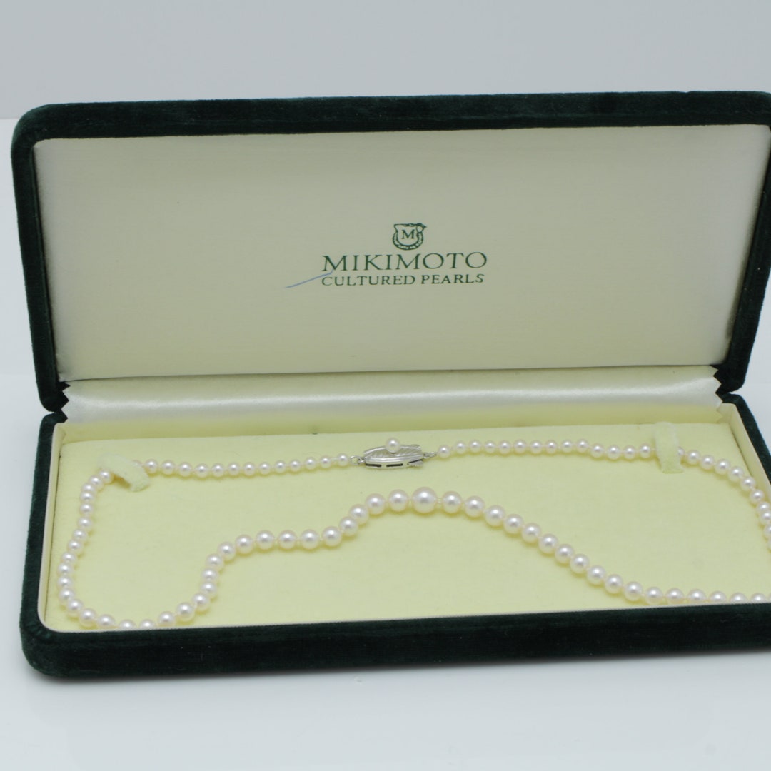 Vintage Mikimoto Pearl Necklace Sterling Silver 1950s Japan 21.25'' - Etsy