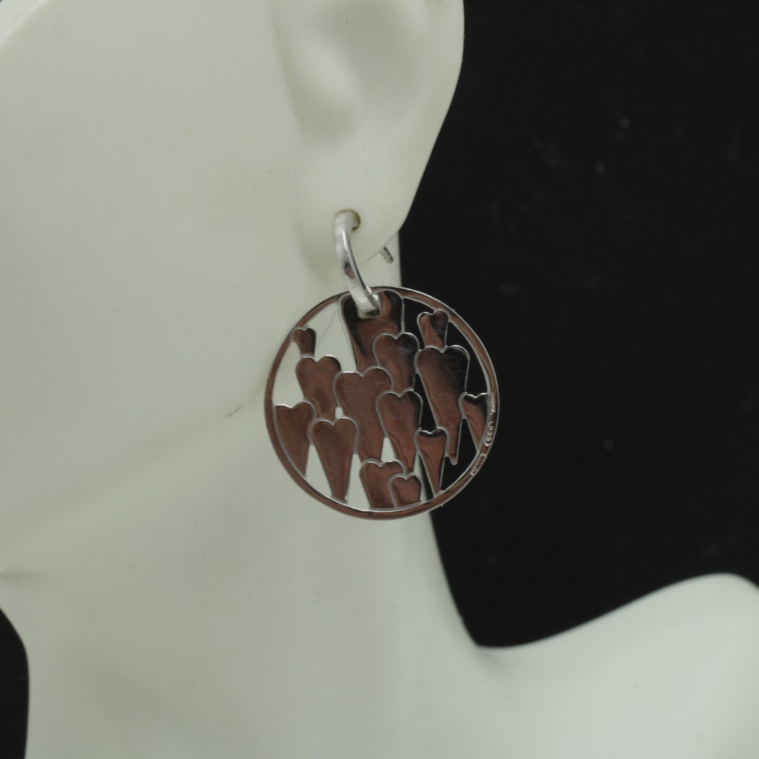 Pianegonda Lovesick Heart Earrings Sterling Silver Drop Dangle Earrings ...