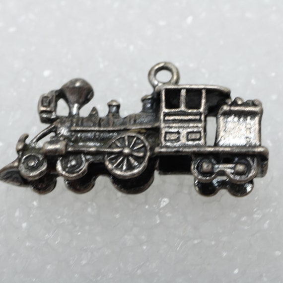 Vintage Sterling Silver Train Charm Pendant Locomotiv… - Gem