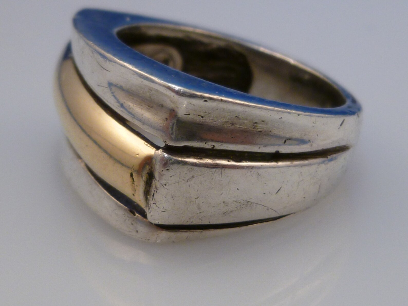 Vintage Men's Retro Ring 18k Gold Silver by Jeffery Levin - Etsy
