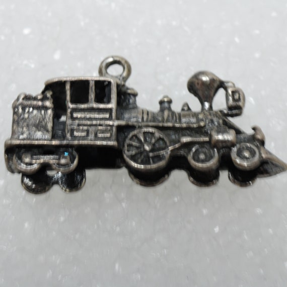 Vintage Sterling Silver Train Charm Pendant Locomotiv… - Gem