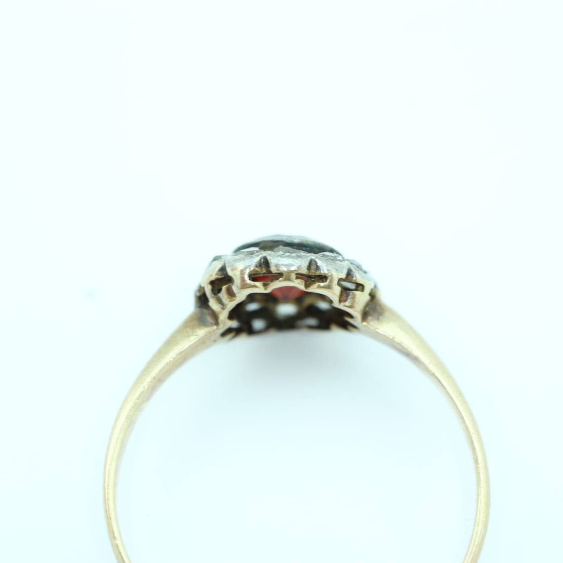 Antique Victorian Garnet Rose Cut Diamond Engagement Ring 18K - Etsy