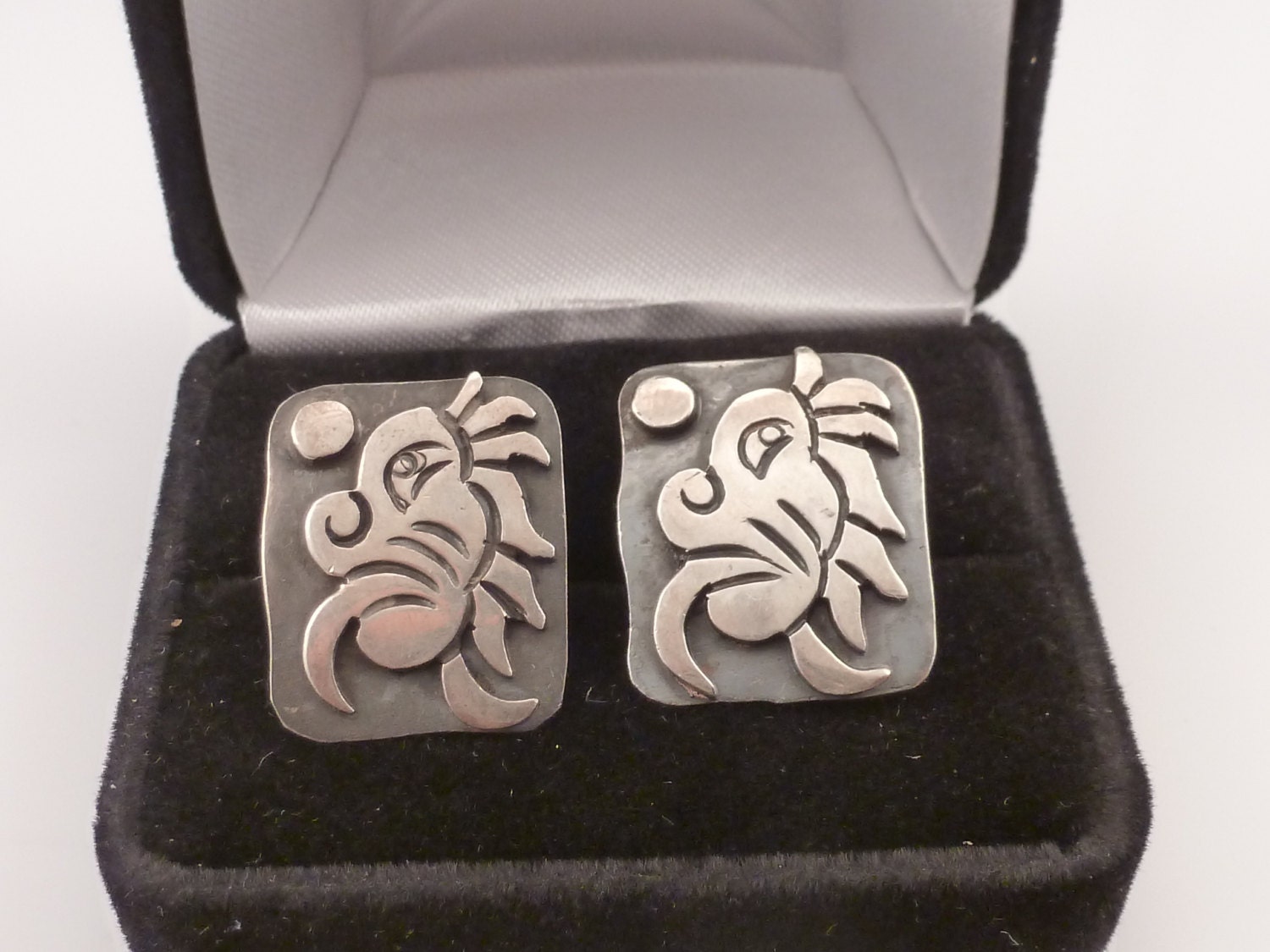 Vintage Aztec Feather Serpent Deity Cufflinks Sterling Silver | Etsy