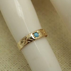 Victorian Turquoise Baby Ring 14k Gold Ring Midi Ring Size 00 - Etsy