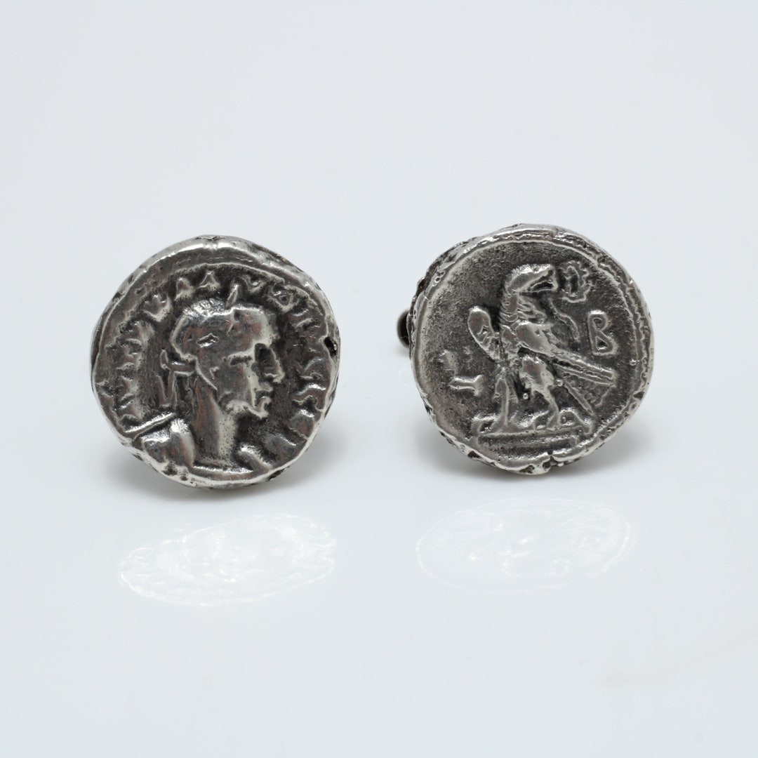 Vintage Sterling Silver Coin Cufflinks by Jewelcrest - Etsy