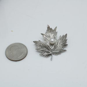 Vintage Mikimoto Pearl Brooch Sterling Silver 1950s Japan Maple Leaf Brooch Pin - Etsy