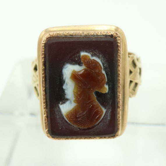 Antique Men's Intaglio Ring 14k Gold Carved Carnelian | Etsy