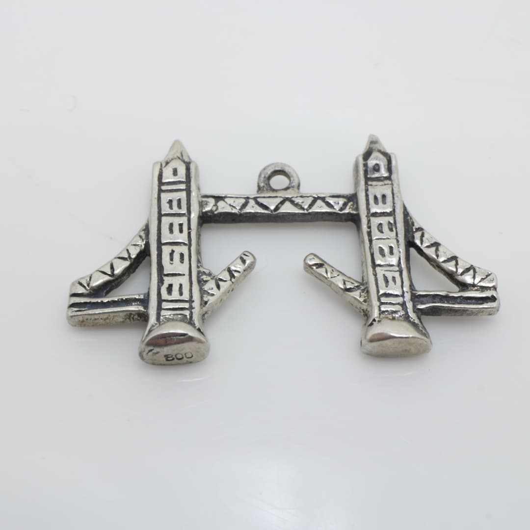Vintage London Tower Bridge Charm 800 Silver Travel Souvenir - Etsy